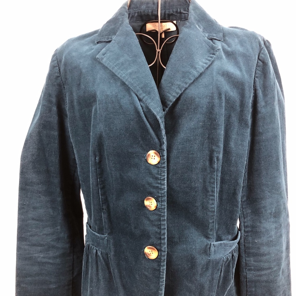 Talbots Teal Corduroy Unlined Jacket Pockets 10p - Gem